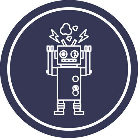 Malfunctioning Robot Circular Icon 11766565 Vector Art At Vecteezy
