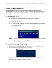Lesson 15 - PowerShell Scripting 1 .docx - Based on "Windows PowerShell Scripting Tutorial For ...