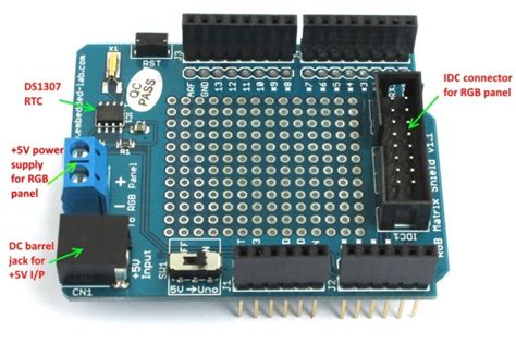 RGB Matrix Panel Driver Shield Revision Embedded Lab