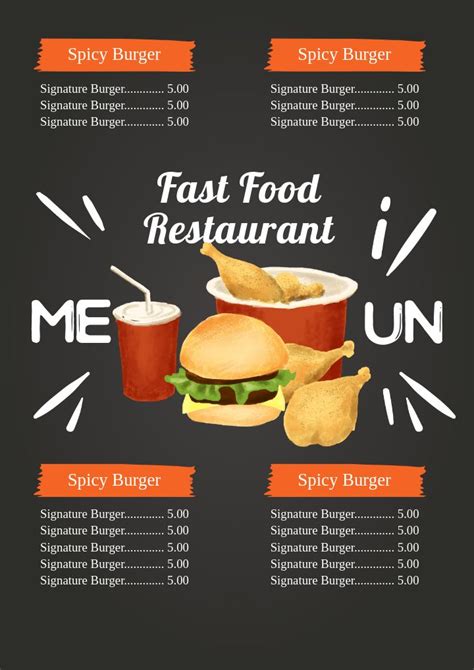 Free Online Burger Menu Maker And Design Editor Pngtree