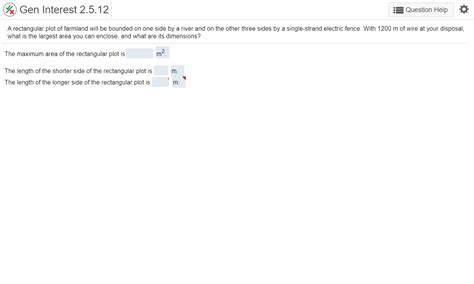 Solved X Gen Interest Question Help A Rectangular Chegg Com
