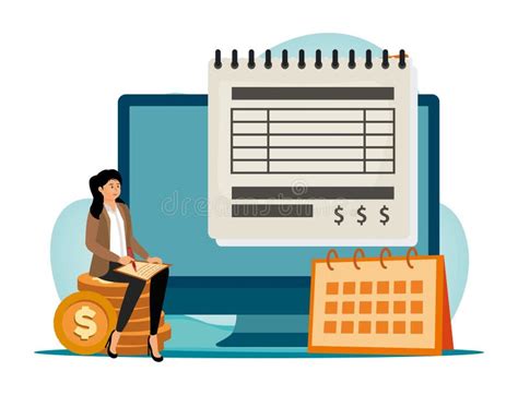 E Invoicing Service Concept Electronic Invoice And E Billing System Stock Vector