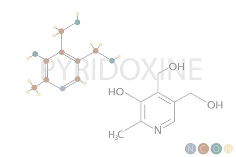 Pyridoxine Molecular Skeletal Chemical Formula 43575297 Vector Art At