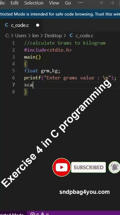 C Programming Exercise 4 C For Beginner In Bangla C Programming For Beginners Shorts