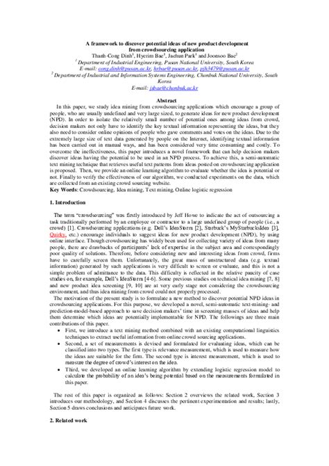 Pdf A Framework To Discover Potential Ideas Of New Product