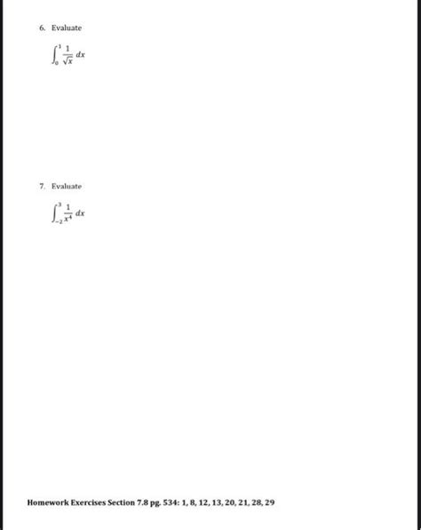 Solved Mac2312 Name Worksheet 78 Improper Integrals