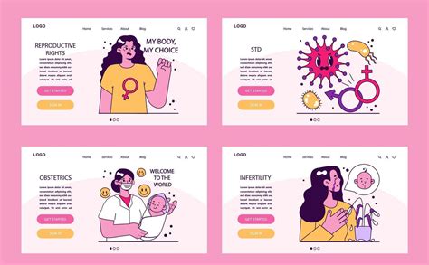 Reproductive Health Web Or Landing Set Pregnancy And Gynecology