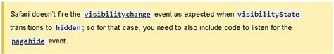 issue with document visibilitystate incorrect safari comment