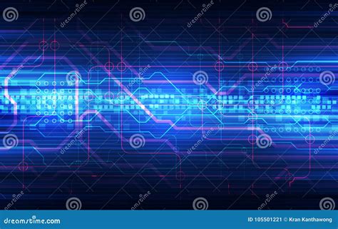 Abstract Technology Background Circuit Board And Html Code 3d Stock Vector Illustration Of