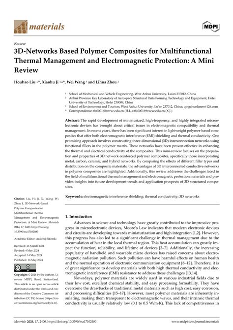 Pdf 3d Networks Based Polymer Composites For Multifunctional Thermal