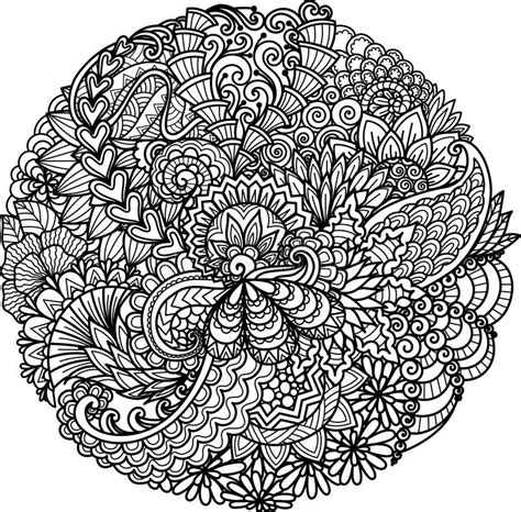 Hand Drawn Mandala Round Floral For Coloring Laser Cut Paper Cut