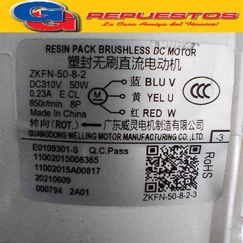 Motor Forzador Para Aire Acondicionado Split Zkfn 50 8 2 Dc 310v 50w