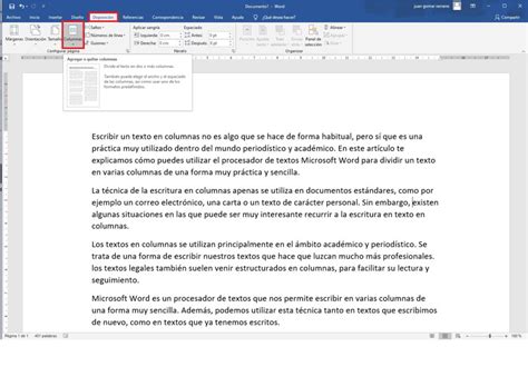 Cómo Dividir Un Documento De Word En Dos Columnas