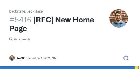 RFC New Home Page Issue Backstage Backstage GitHub