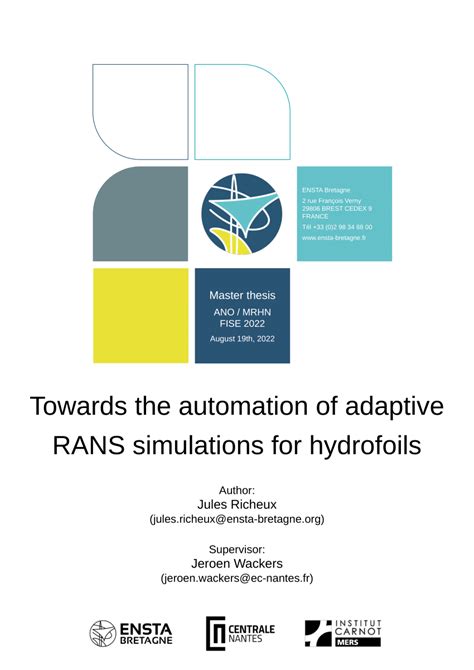 Pdf Towards The Automation Of Adaptive Rans Simulations For Hydrofoils