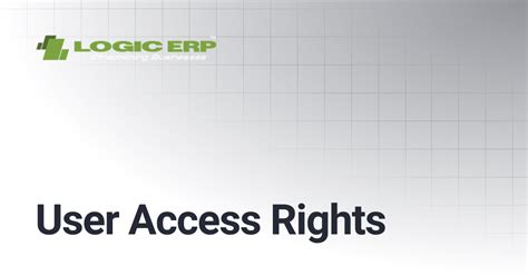 User Access Rights Logic Erp Docs