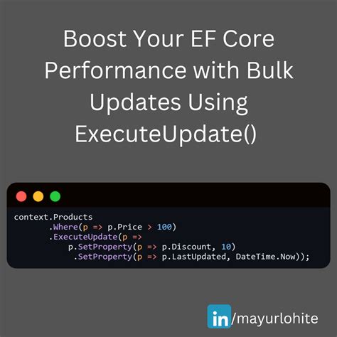 Boost Your EF Core Performance With Bulk Updates Using ExecuteUpdate Dec Mudmatter