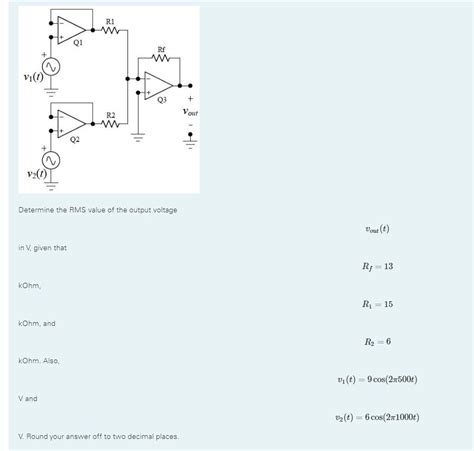 Solved Determine The RMS Value Of The Output Voltage Vout T Chegg