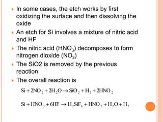 Dry And Wet Etching PPTX