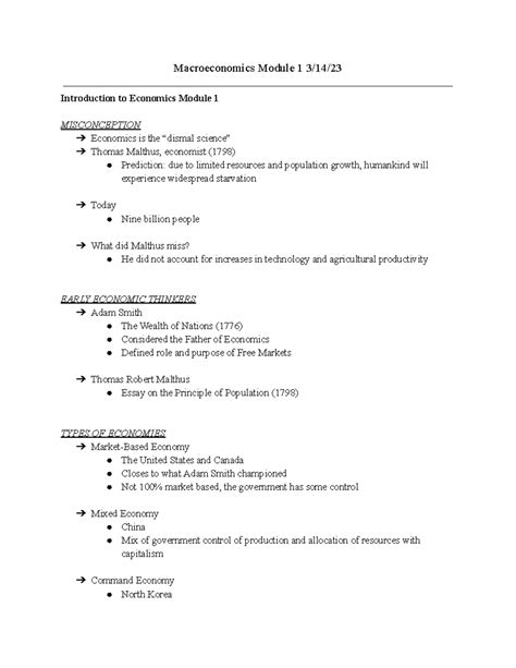 ECO Macroeconomics Module Macroeconomics Module Introduction To Economics Module