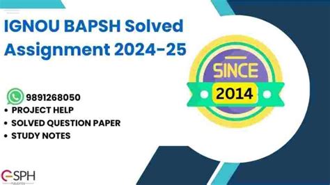 IGNOU BAPSH Solved Assignment 2024 25 IGNOU Solved Assignment