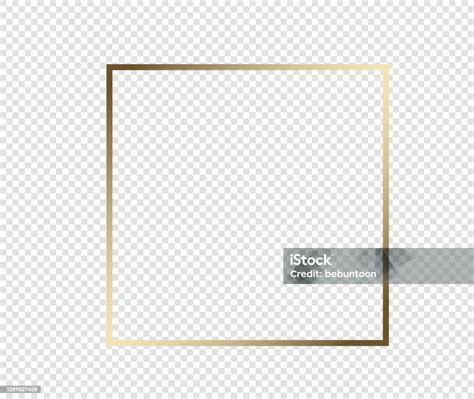 투명한 배경에 고립된 그림자가 있는 골드 빛나는 빛나는 프레임 골든 럭셔리 빈티지 사실적인 직사각형 테두리 일러스트레이션 벡터