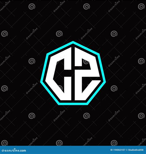 C Z Initials Modern Polygon Logo Template Stock Vector Illustration Of Media Label 194063107