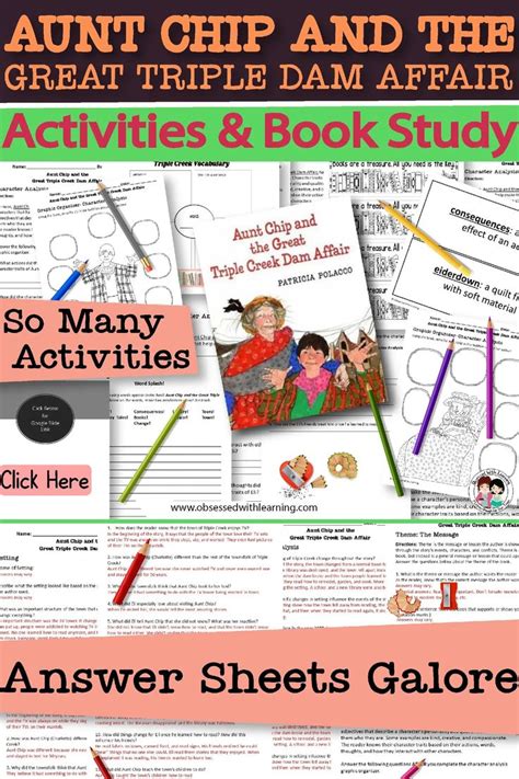 Aunt Chip The Great Triple Dam Affair Book Companion Activities Vocabulary Book Book