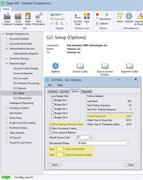 Sage 300 Year End In General Ledger And Sub Ledgers
