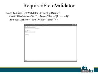 Validation Controls ASP NET