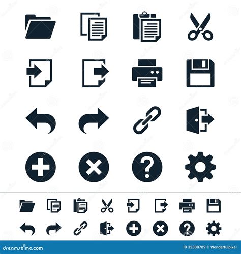 Application Toolbar Icons Stock Vector Illustration Of Copy 32308789