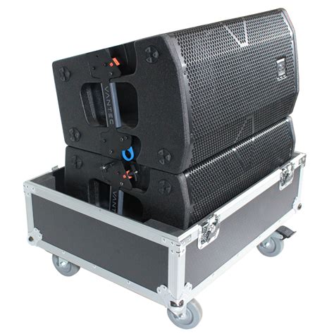 Universal Line Array Speaker Flight Case W Wheels For 2 Speakers Interior 28x26x20 Inch Holds