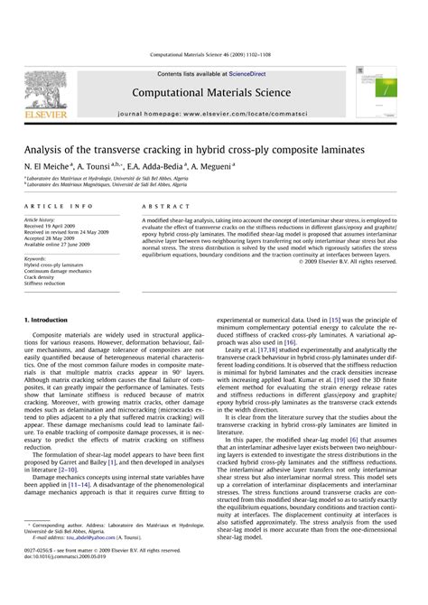 Pdf Analysis Of The Transverse Cracking In Hybrid Cross Ply Composite Laminates
