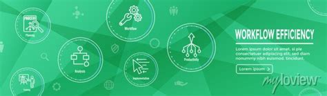 Workflow Efficiency Icon Set And Web Header Banner With Operations