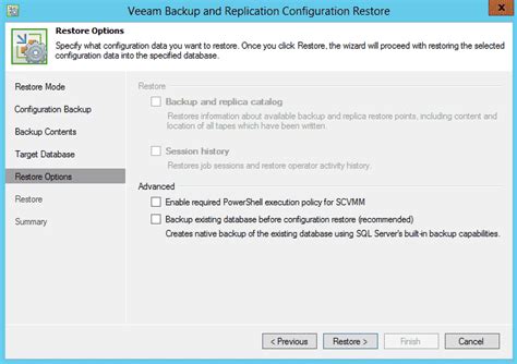 Performing A Database Restore With Veeam Configuration Backup Interworks