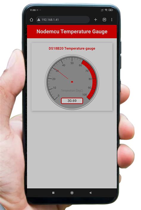 Analog Gauge Temperature Reading Using Nodemcu Server Nodemcu