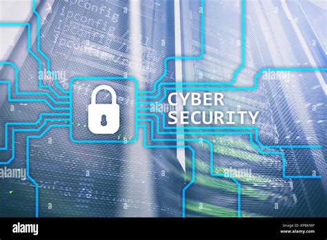 Cyber Security Information Privacy And Data Protection Concept On Server Room Background Stock