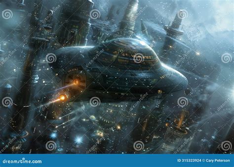 Drifting Through The White Space A Sci Fi City On A Deviant Spa Stock