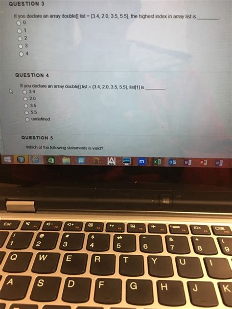 Solved If Your Deciare An Array Double List 3 4 2