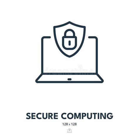 Secure Computing Icon Security Privacy Access Editable Stroke Vector Icon Stock Vector