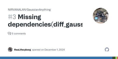 Missing Dependenciesdiffgaussianrasterization · Issue 3