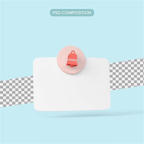 Premium Psd 3d White Speech Bubble With A Bell Notification Icon 3d Render Illustration