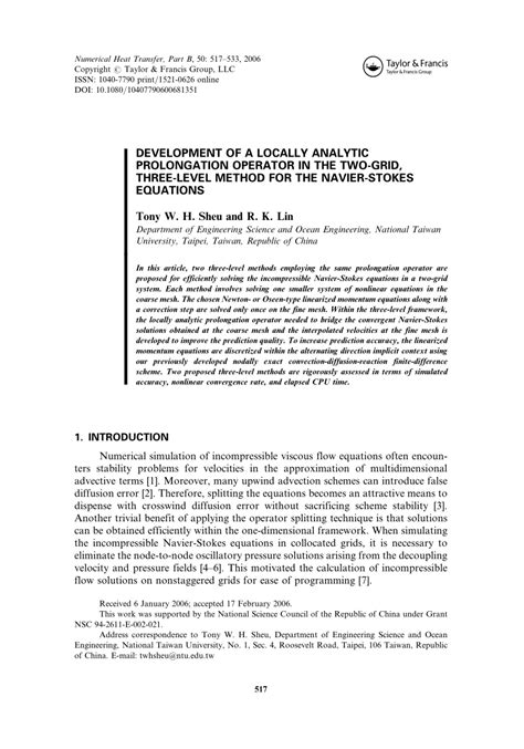 Pdf Development Of A Locally Analytic Prolongation Operator In The Two Grid Three Level