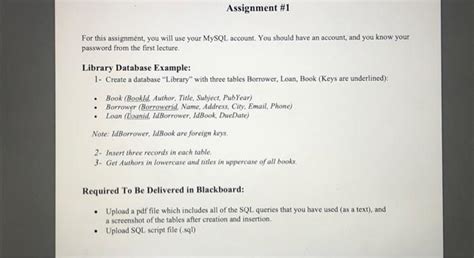 Solved For This Assignment You Will Use Your Mysql Account
