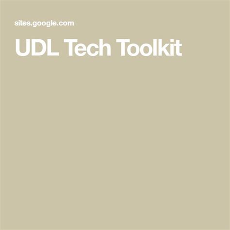 Udl Tech Toolkit Udl Toolkit Differentiated Learning