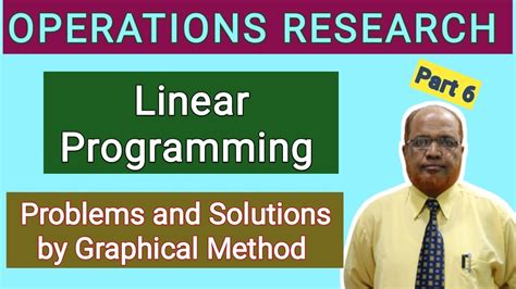 Operations Research I Linear Programming I Problems On Graphical Method