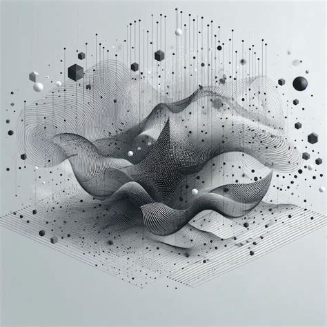 Abstract Line Of Data And Geometric Shapes Premium Ai Generated Image