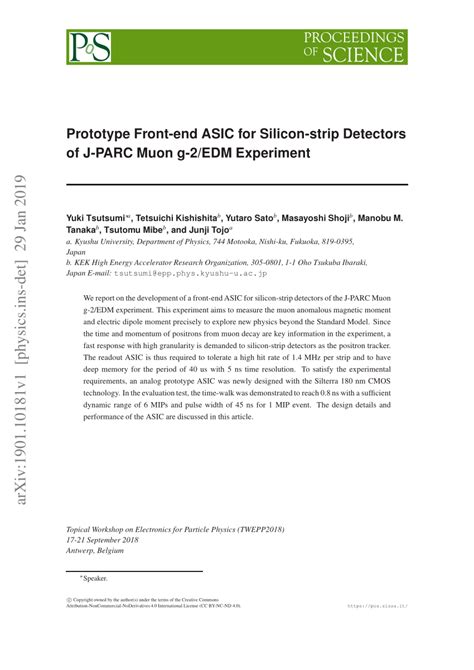 Pdf Prototype Front End Asic For Silicon Strip Detectors Of J Parc