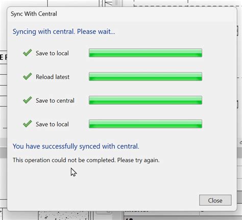 you have successfully synced and this operation could not be completed