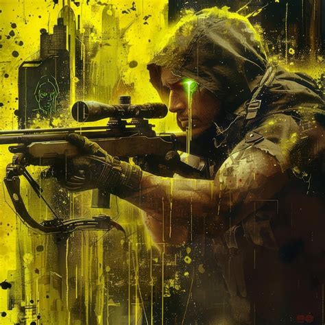 premium photo a sniper aiming down sights in an urban environment